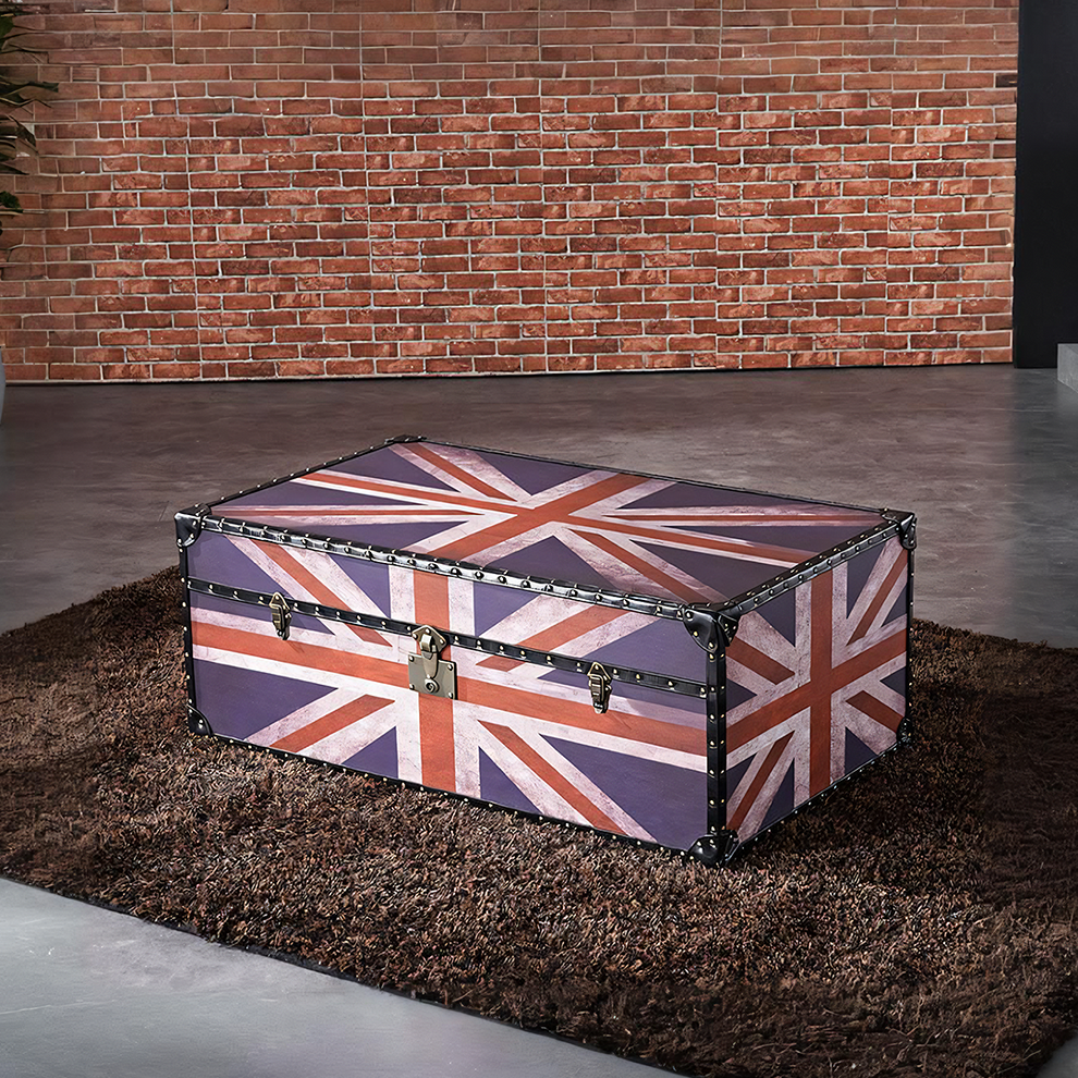 Aviator Union Jack Suitcase Coffee Table, Industrial Storage ...